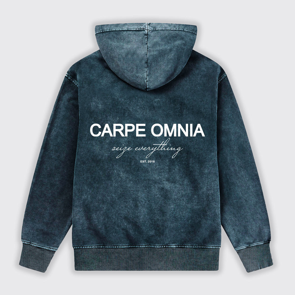 Definition 2.0 Hoodie Petrol Blue Acid Wash – CARPE OMNIA